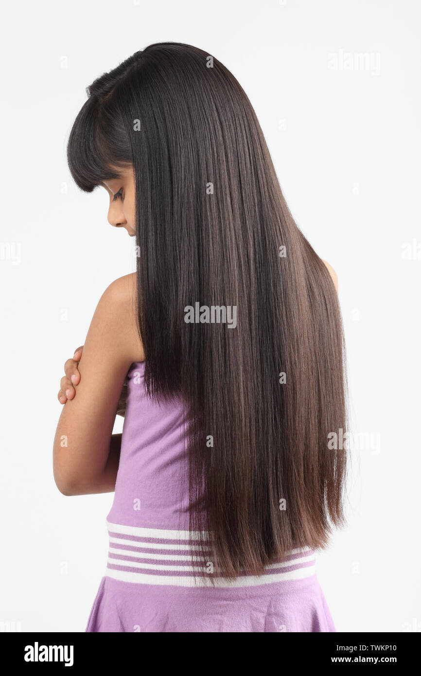 Long Straight Black Hair Back View