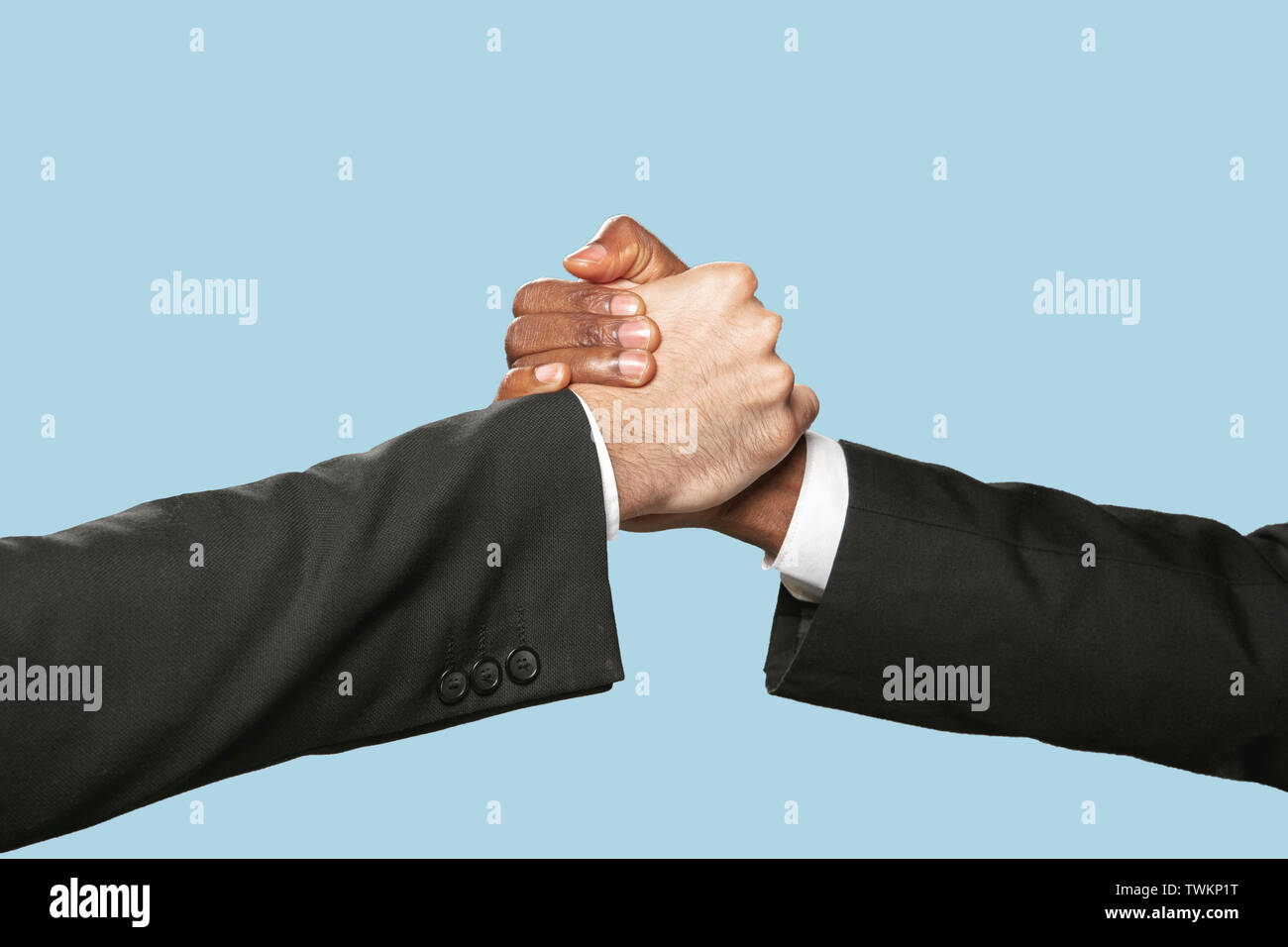 Sign of joint plans for the future. Teamwork and communications. Two ...