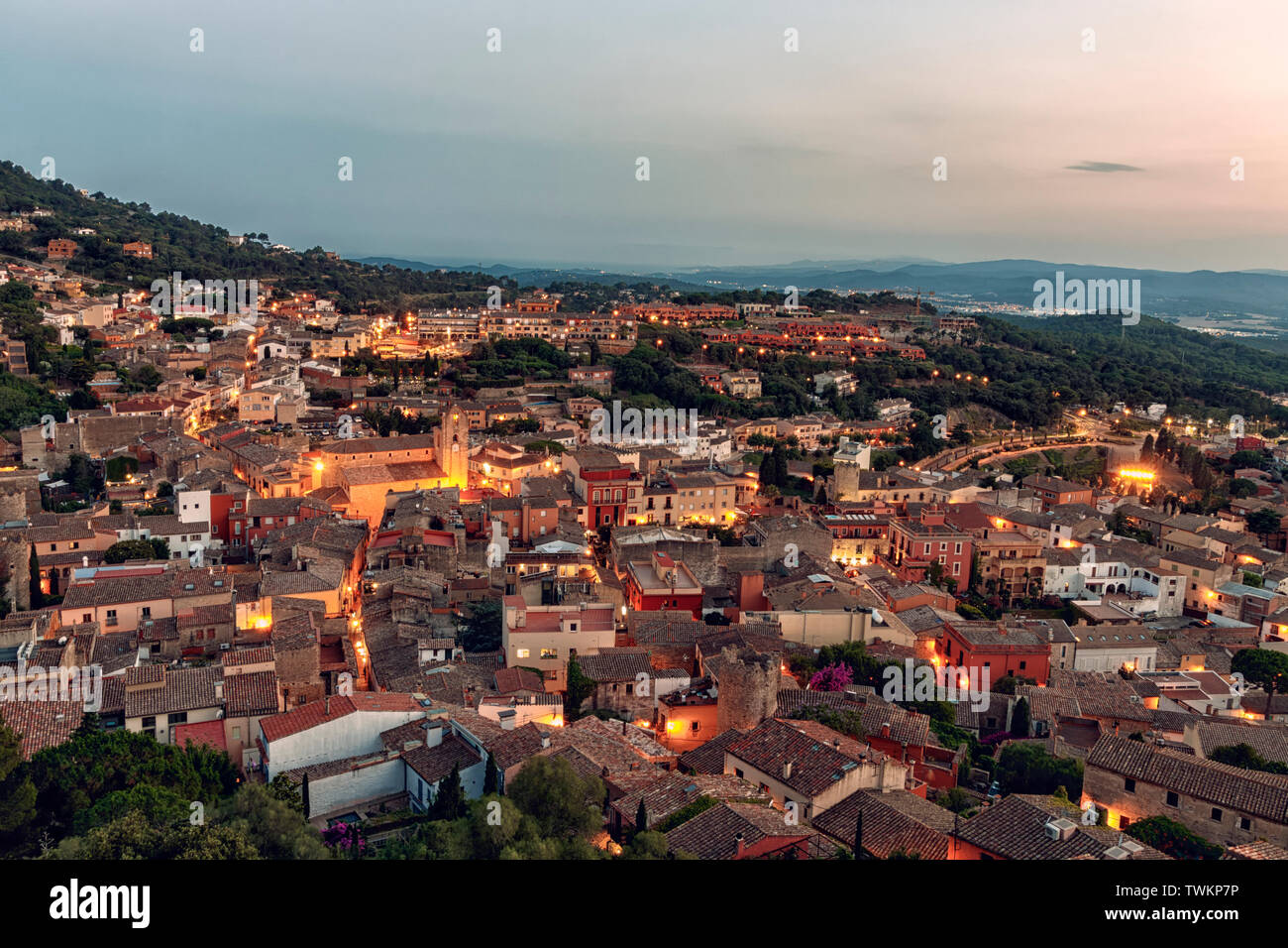 town in the sunset Stock Photo - Alamy