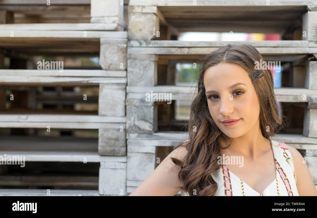 Beautiful girl modeling outdoor Stock Photo - Alamy