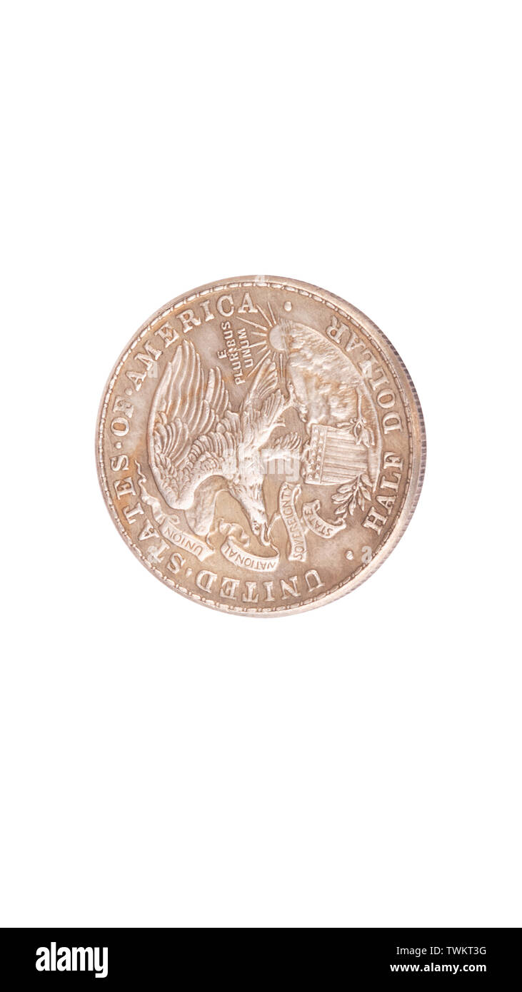 half dollar coin isolated on white background Stock Photo - Alamy
