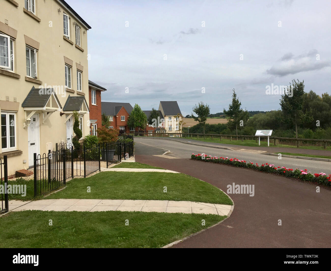 New housing development, an example of construction site and modern ...