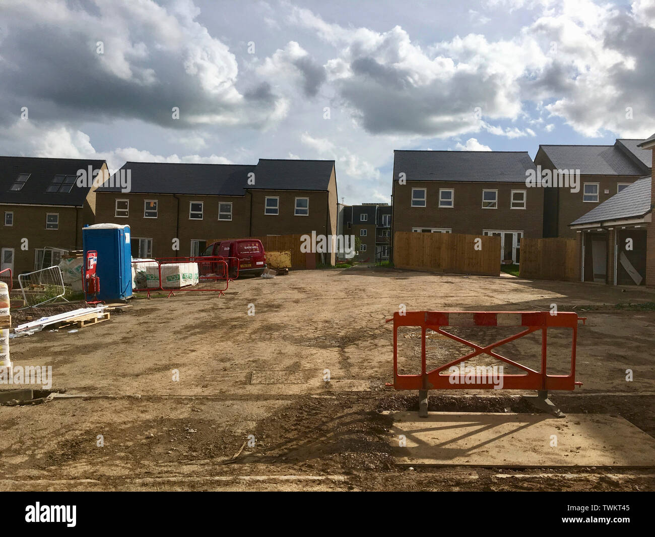 New housing development, an example of construction site and modern ...