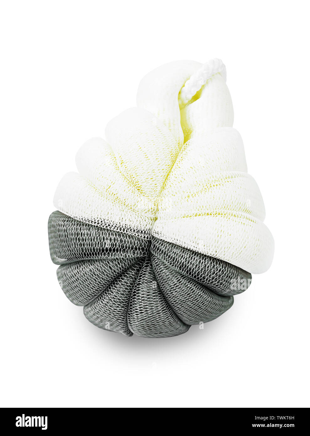 Soft bath puff or sponge isolated on white background Stock Photo - Alamy