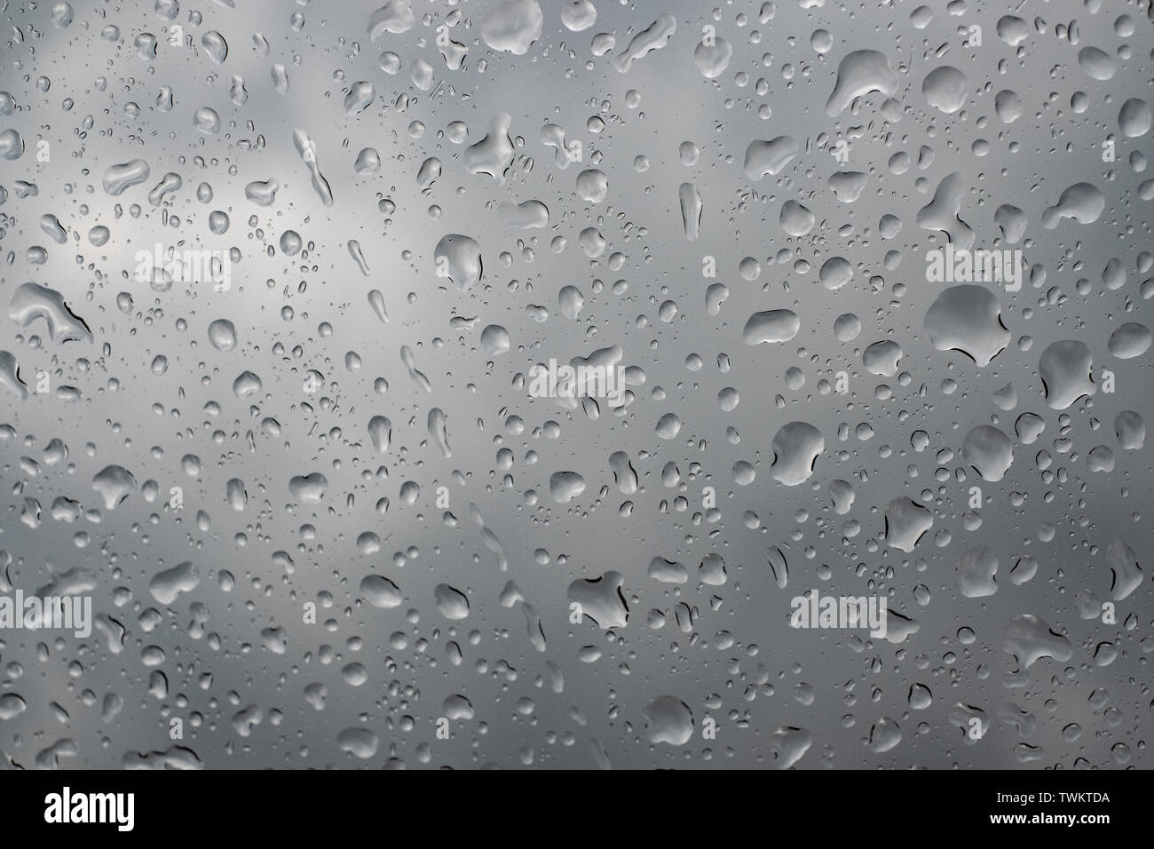 Picture Inside water rain drops on car window glass Stock Photo - Alamy