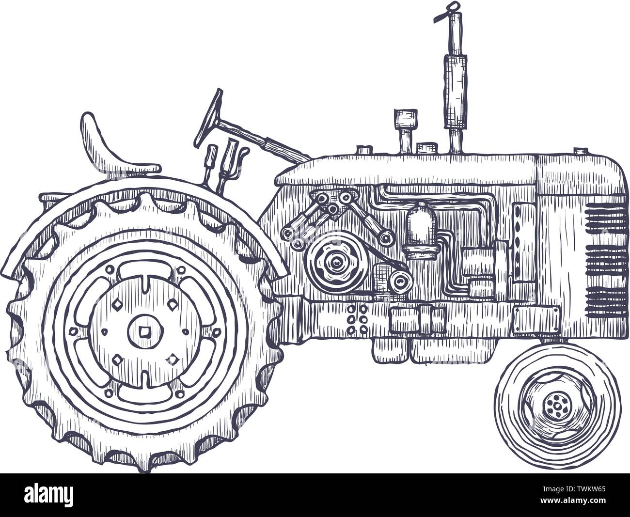 Tractor drawn harvester hi-res stock photography and images - Alamy