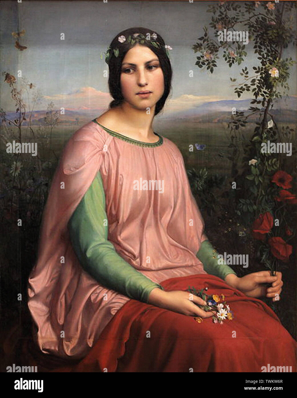 Louis Janmot - Flower Fields 1845 Stock Photo - Alamy