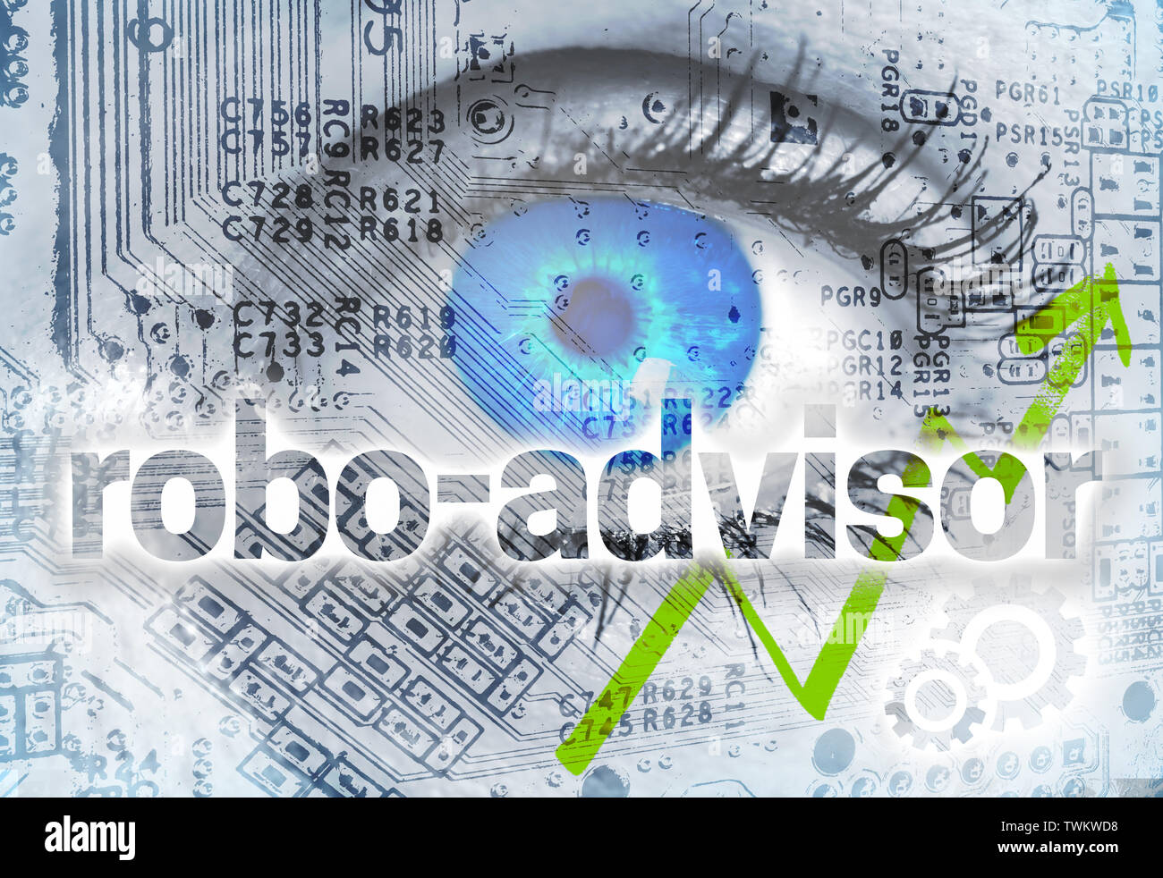 Robo-Advisor concept background with eye Stock Photo - Alamy