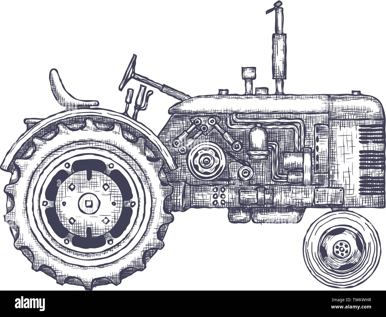 Tractor drawn harvester hi-res stock photography and images - Alamy