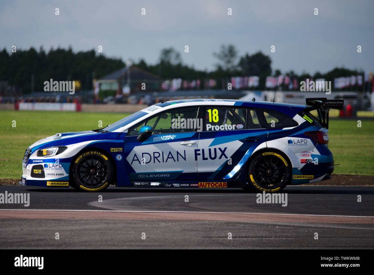 Dalton on Tees, England, 15 June 2019. Senna Proctor driving a Subaru ...