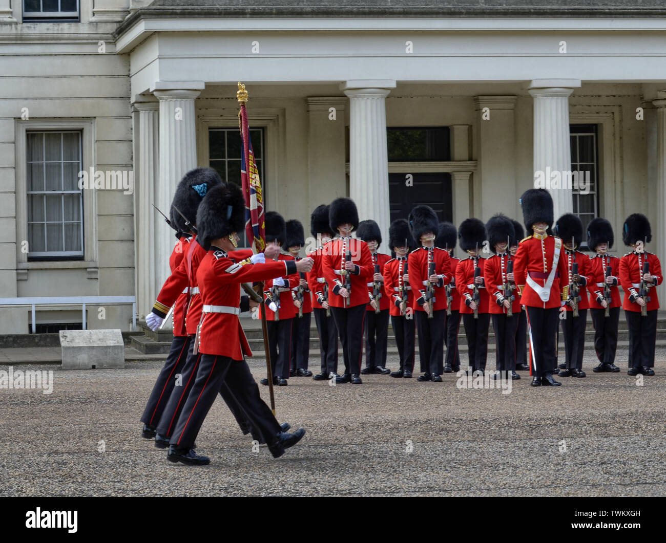 London, UK, June 2018. In the Wellington Barracks courtyard, royal ...