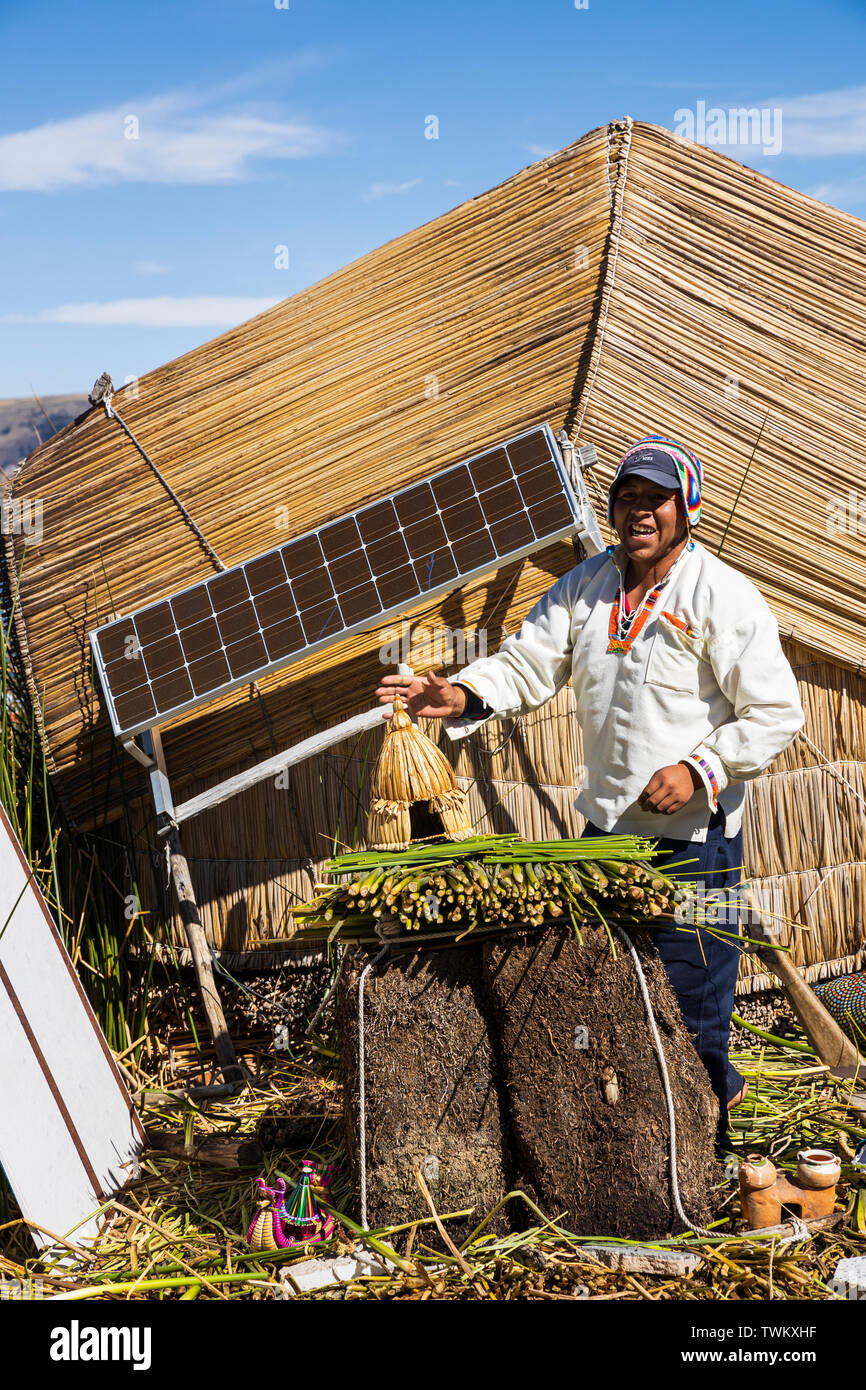 9 images. Demonstrating how the islands are constructed, Uros islands ...