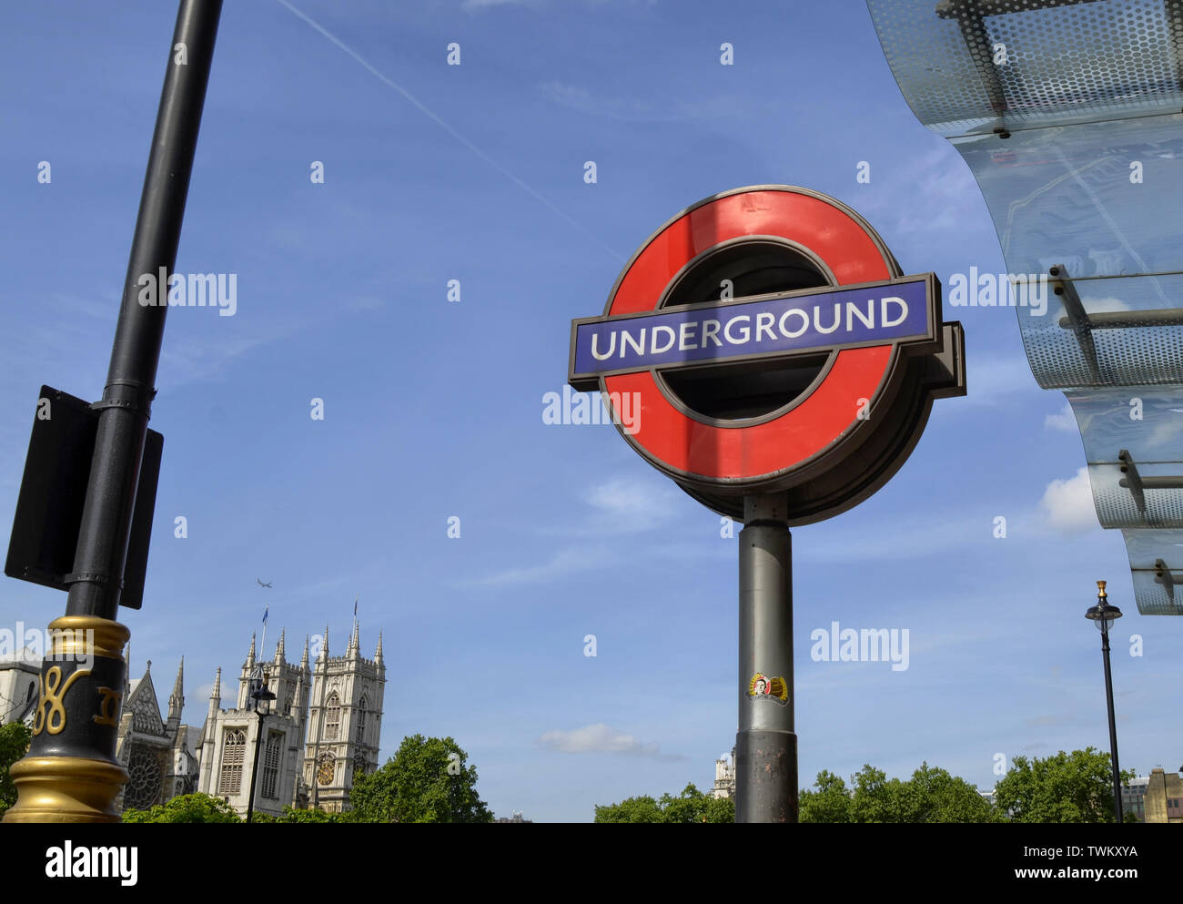 London, United Kingdom, June 2018. Entrance to the London Underground ...