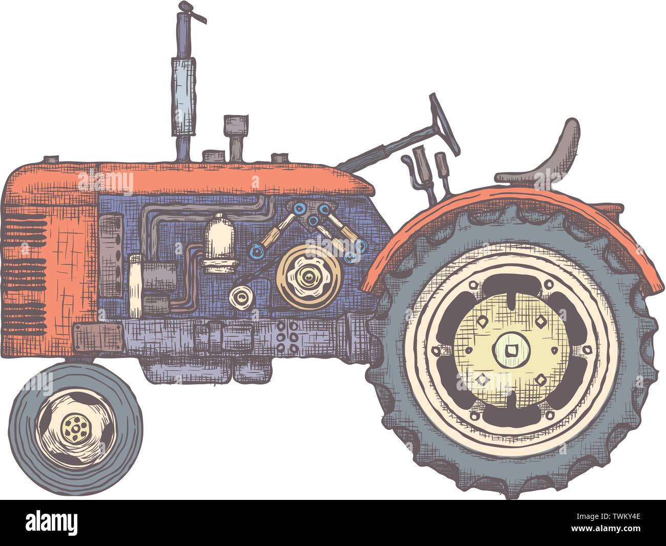 Tractor drawn harvester hi-res stock photography and images - Alamy