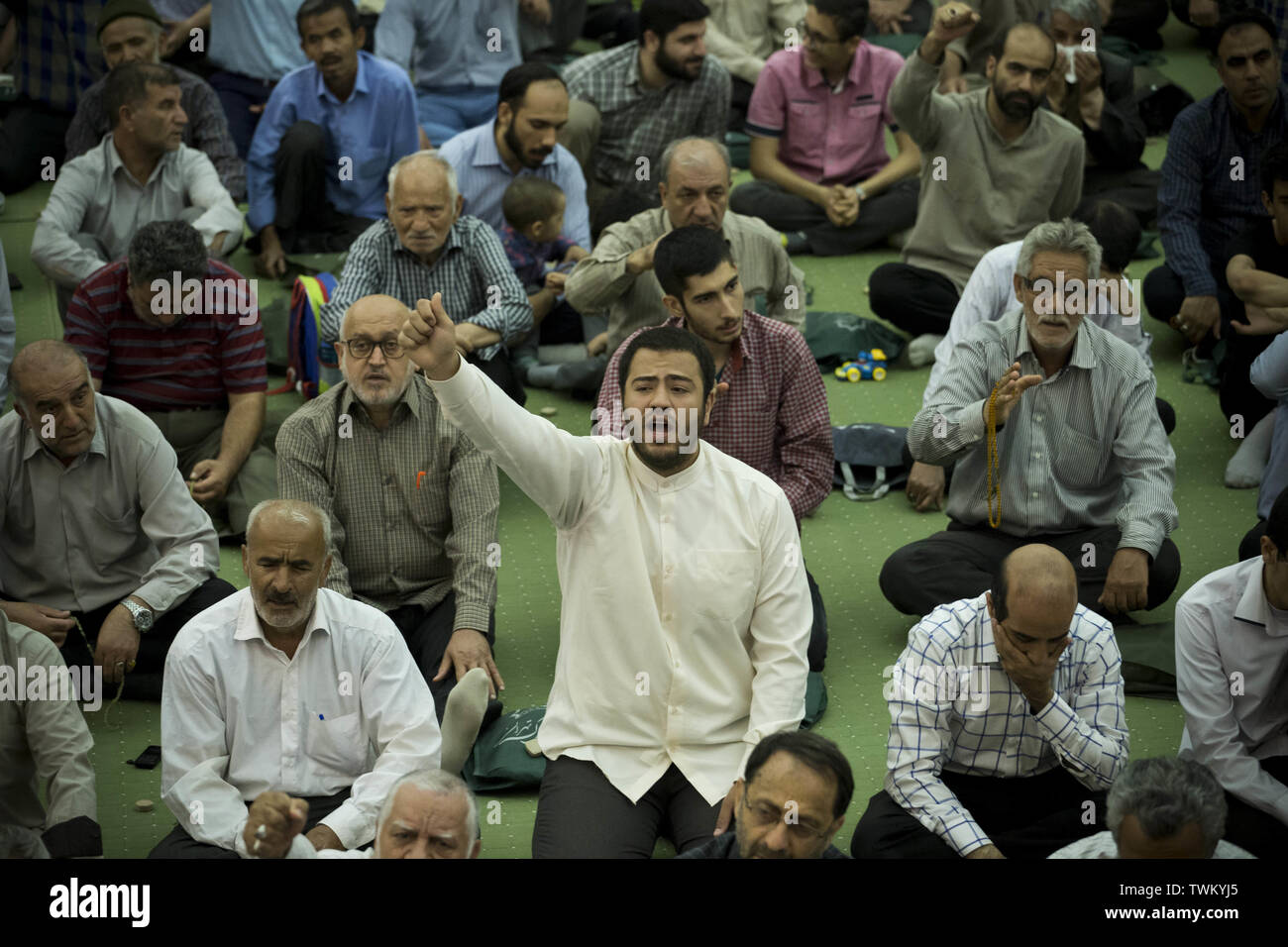 Tehran, Tehran, Iran. 21st June, 2019. Iranian worshippers perform ...