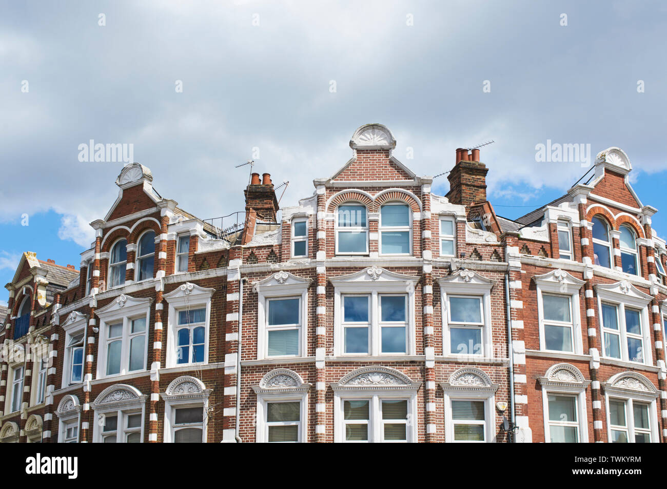 Late Victorian terrace in the centre of Crouch End, North London UK ...