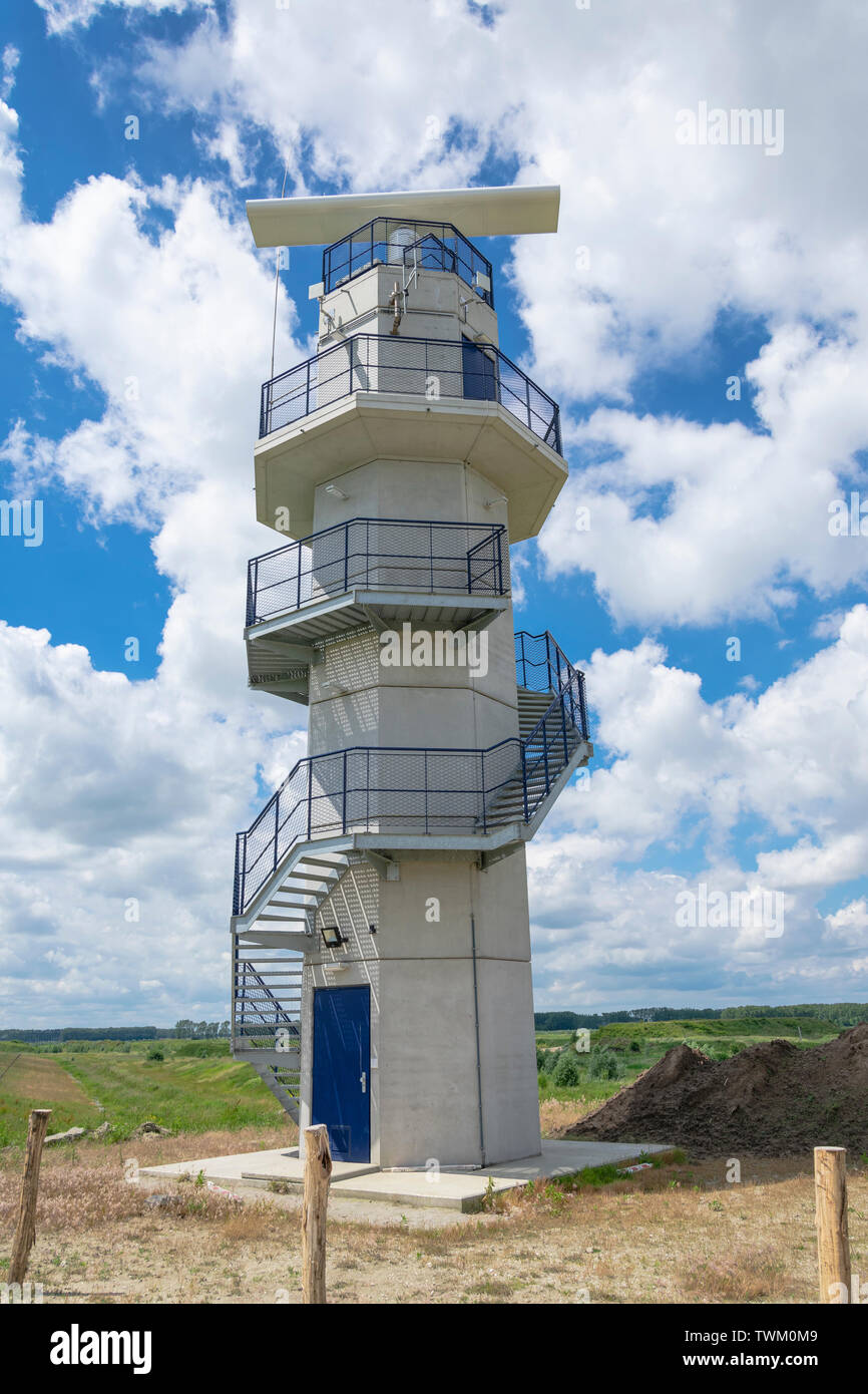 The new radar tower is part of a chain of unmanned radar towers and ...