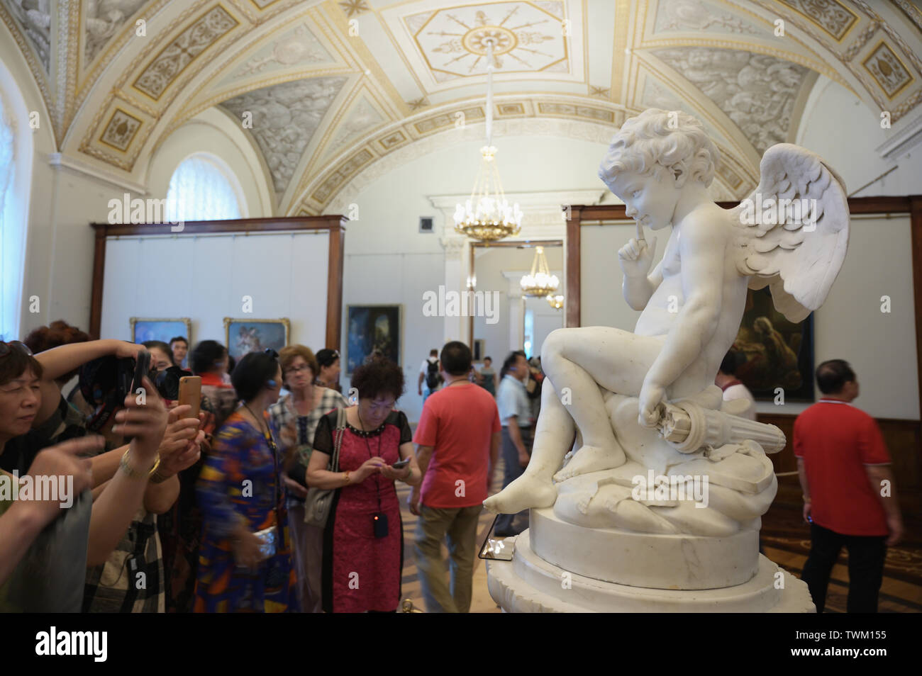 Sculpture by etienne maurice falconet cupid seated hi-res stock ...