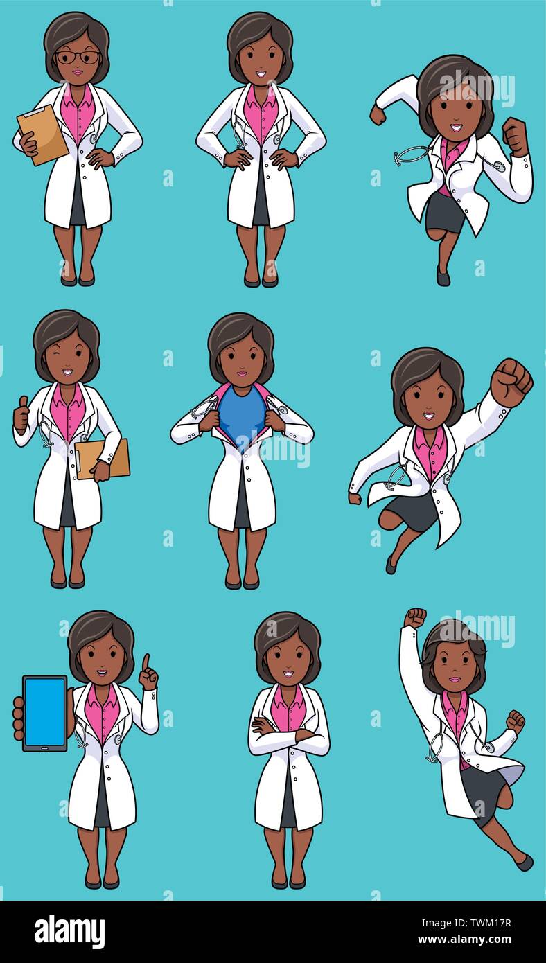 Doctor Indian Female Set Stock Vector Image & Art - Alamy