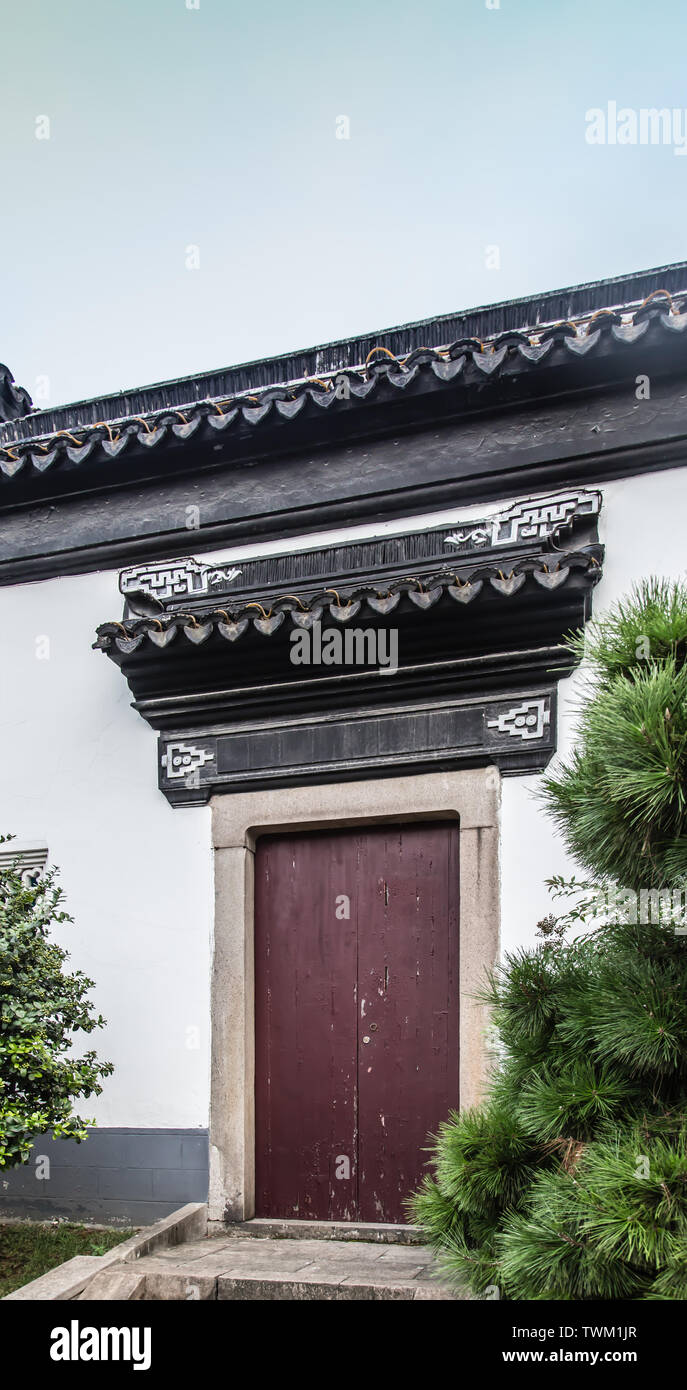 Chinese traditional south area style garden main door Stock Photo - Alamy
