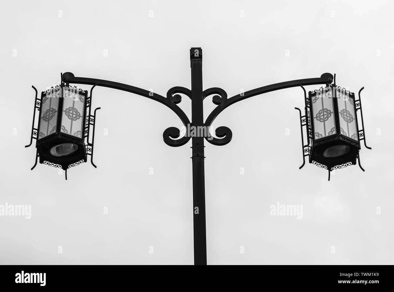white color Chinese south traditional style street light Stock Photo ...