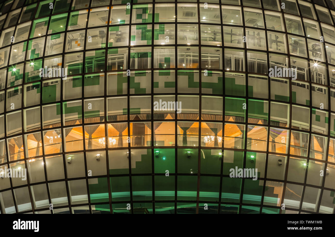 China,Shanghai-21 AUG 2017:Oriental Pearl tower glass facade detail ...