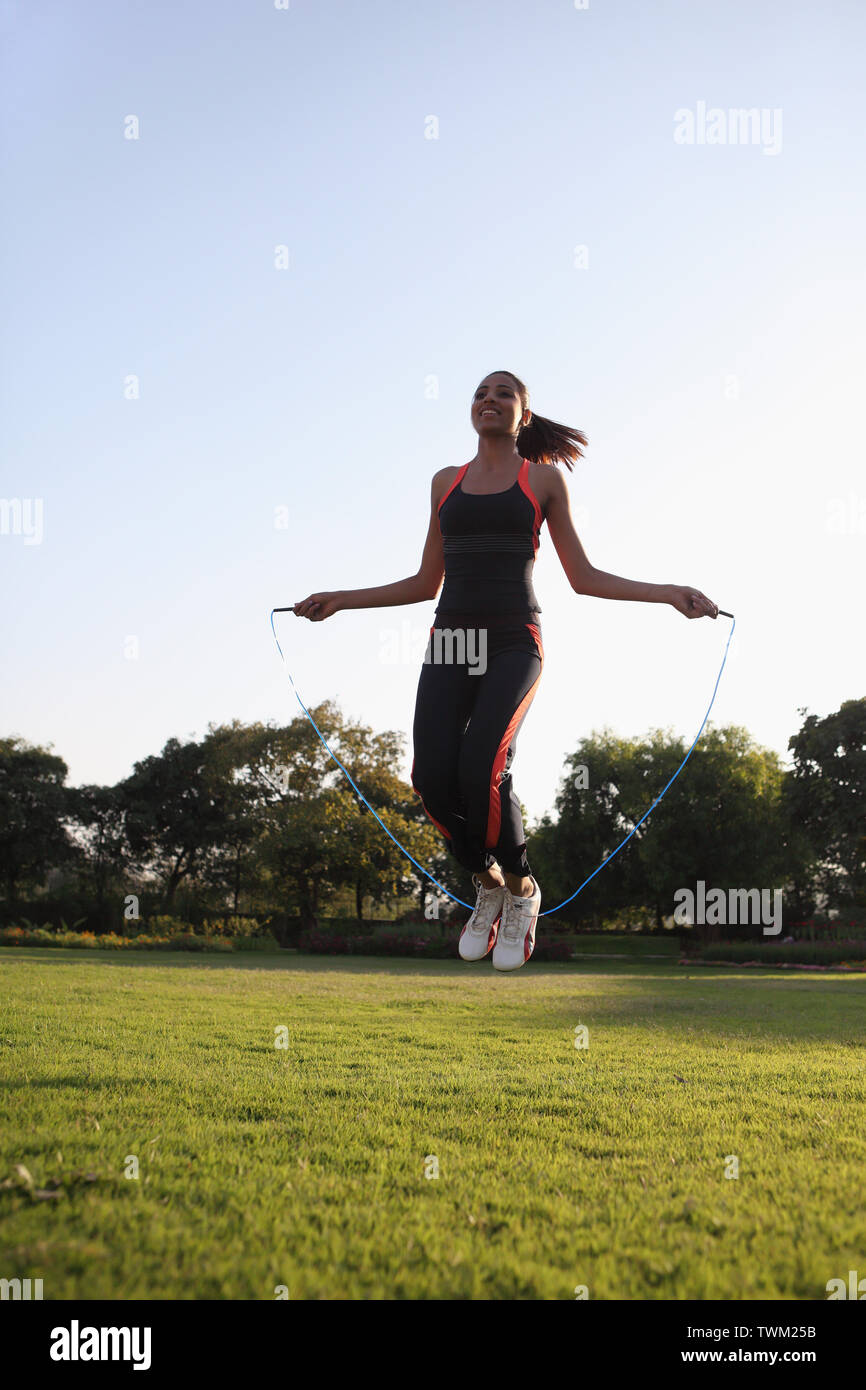 Indian girl skipping hi-res stock photography and images - Alamy
