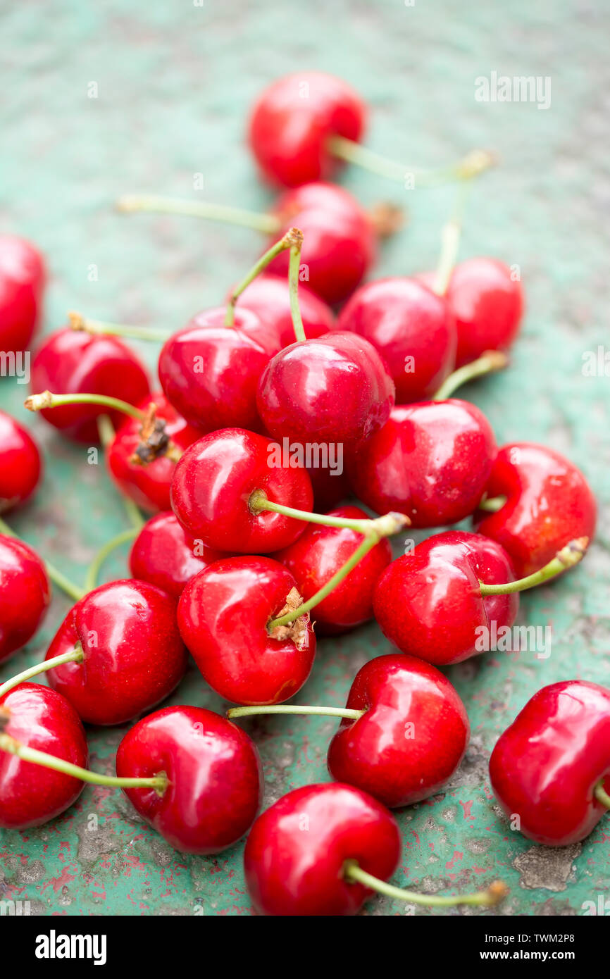 Ripe summer cherries sunny weather Stock Photo - Alamy