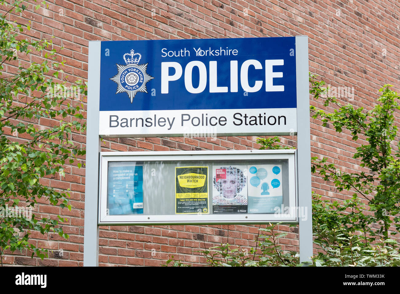 Barnsley Police Station, South Yorkshire Police sign, Barnsley, South ...