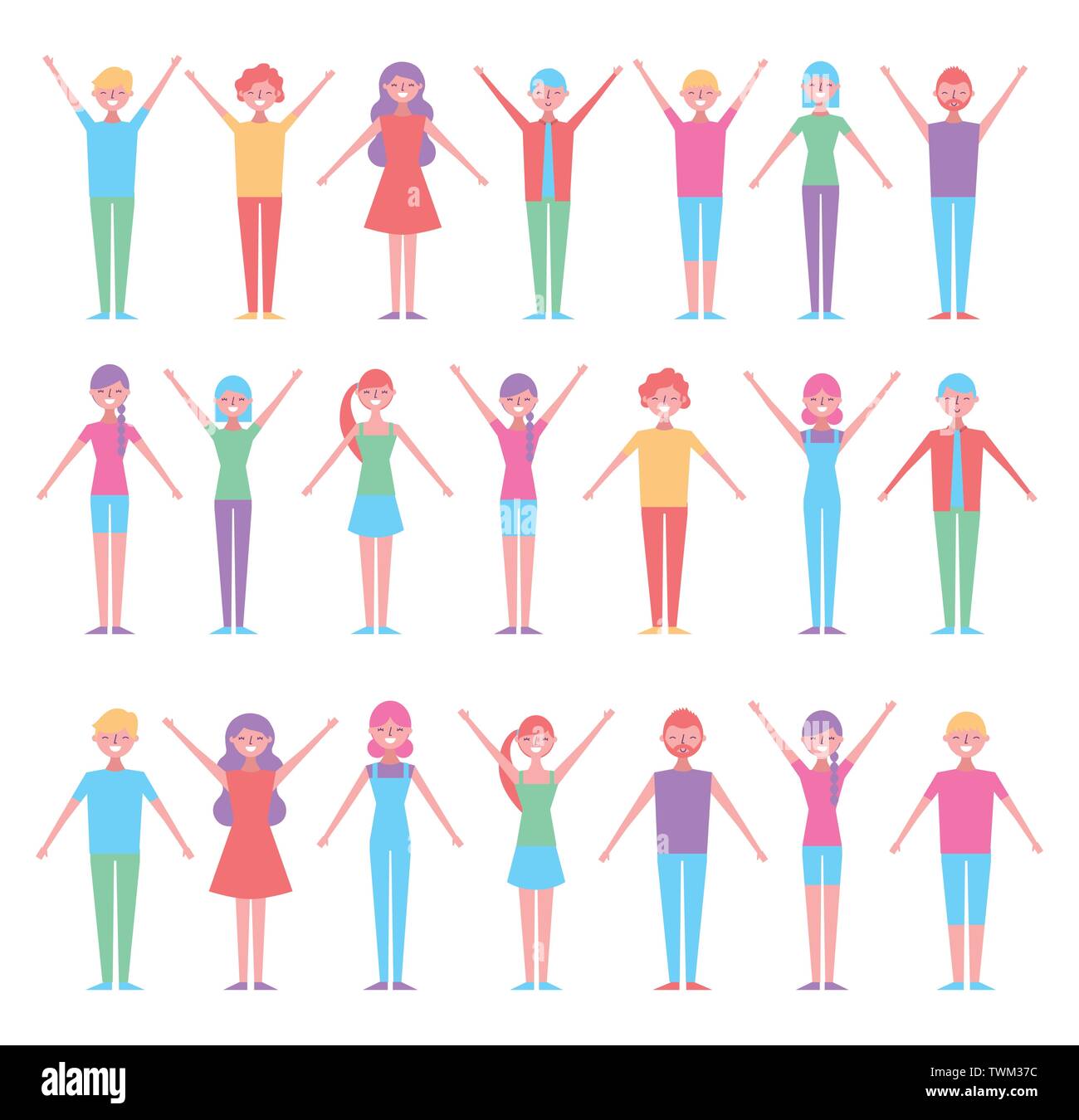 group of persons with poses differents Stock Vector Image & Art - Alamy