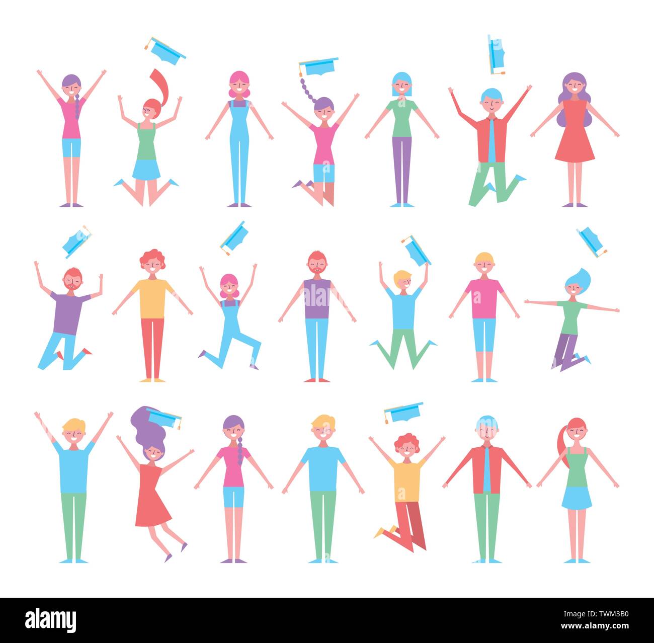 bundle of people celebration characters Stock Vector Image & Art - Alamy