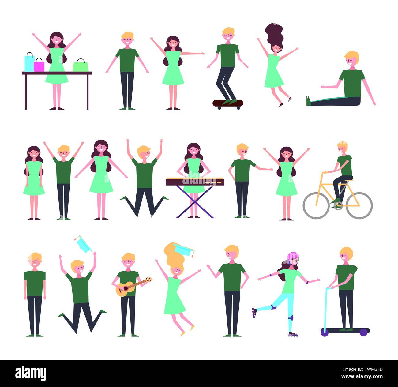 group of people doing activities characters Stock Vector Image & Art ...