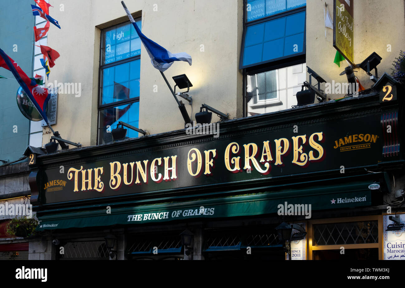 The Bunch of Grapes bar in Galway City Stock Photo - Alamy