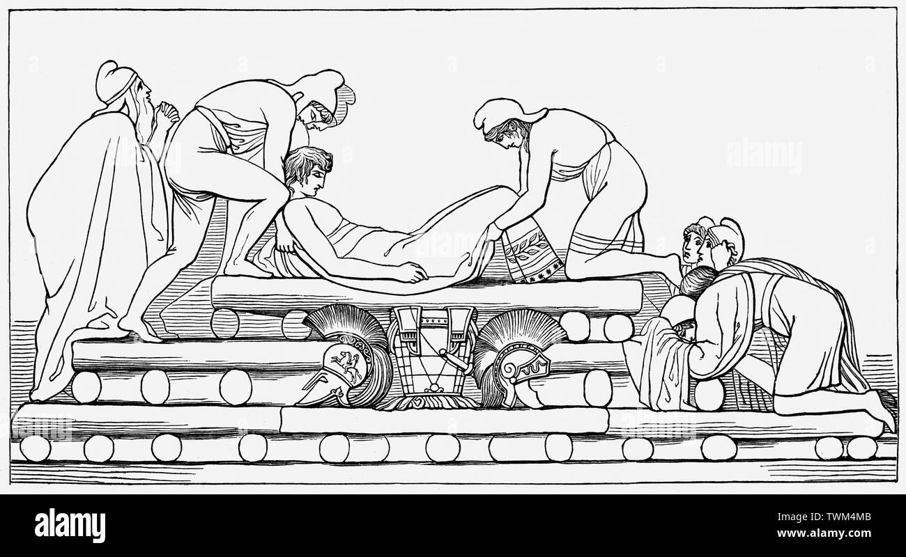 The funeral of Hector, a Trojan prince and the greatest fighter for ...