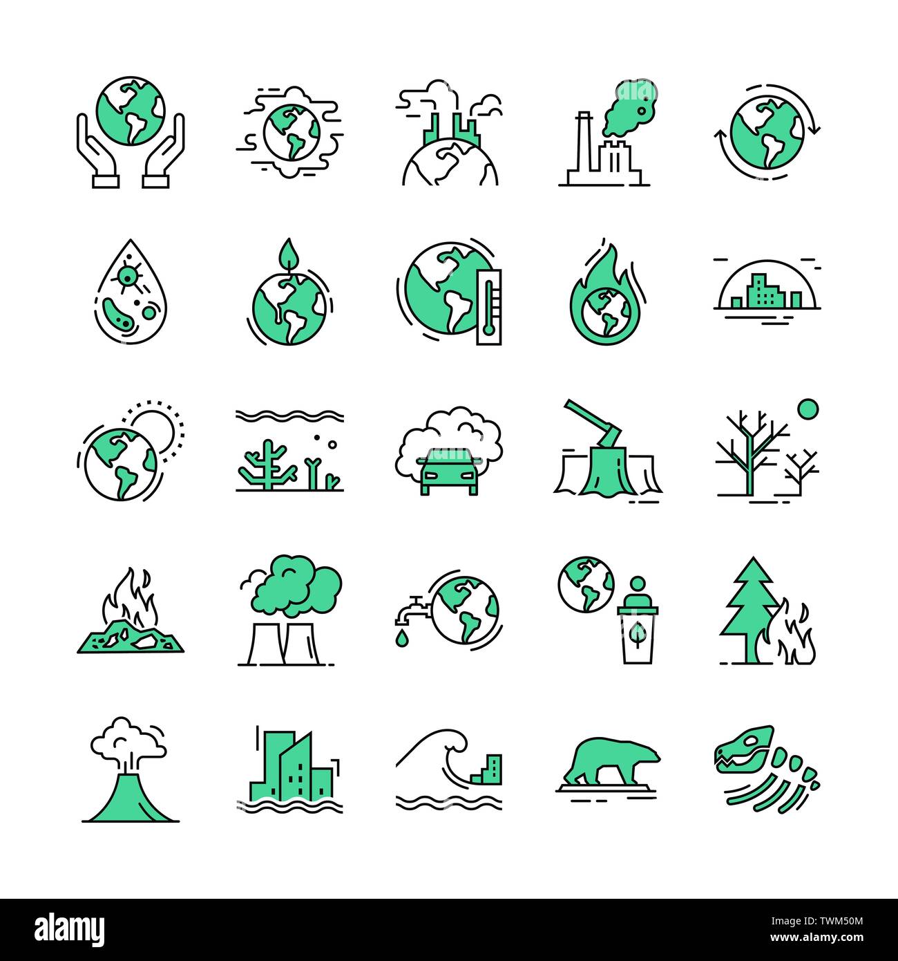 Global environmental problems vector vectors Stock Vector Images - Alamy