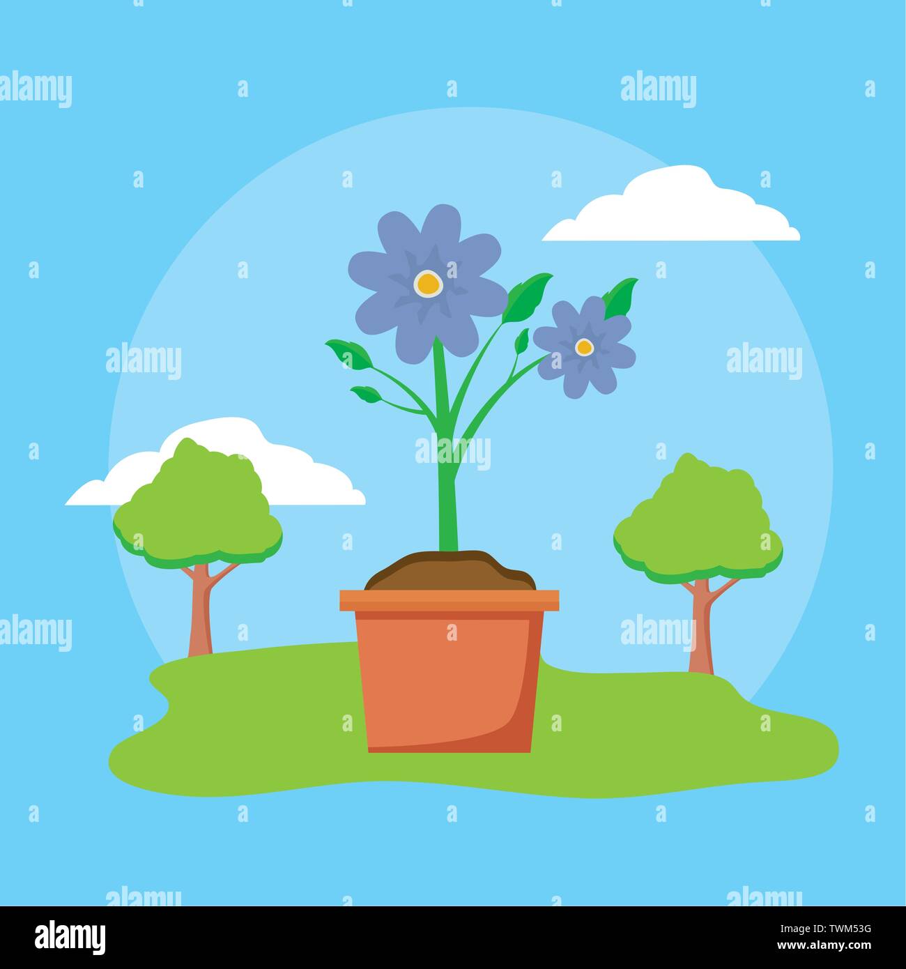plants decoration gardening flat design Stock Vector Image & Art - Alamy