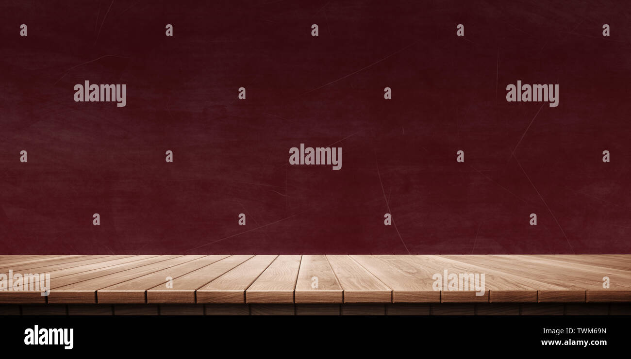 Colorful wooden platform background: blackboard/chalkboard. ( 3D ...