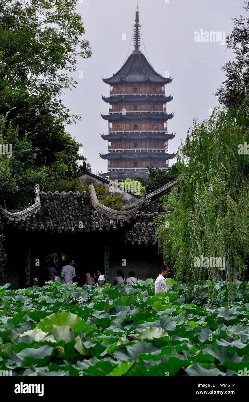 Pagoda in Suzhou park China Stock Photo - Alamy