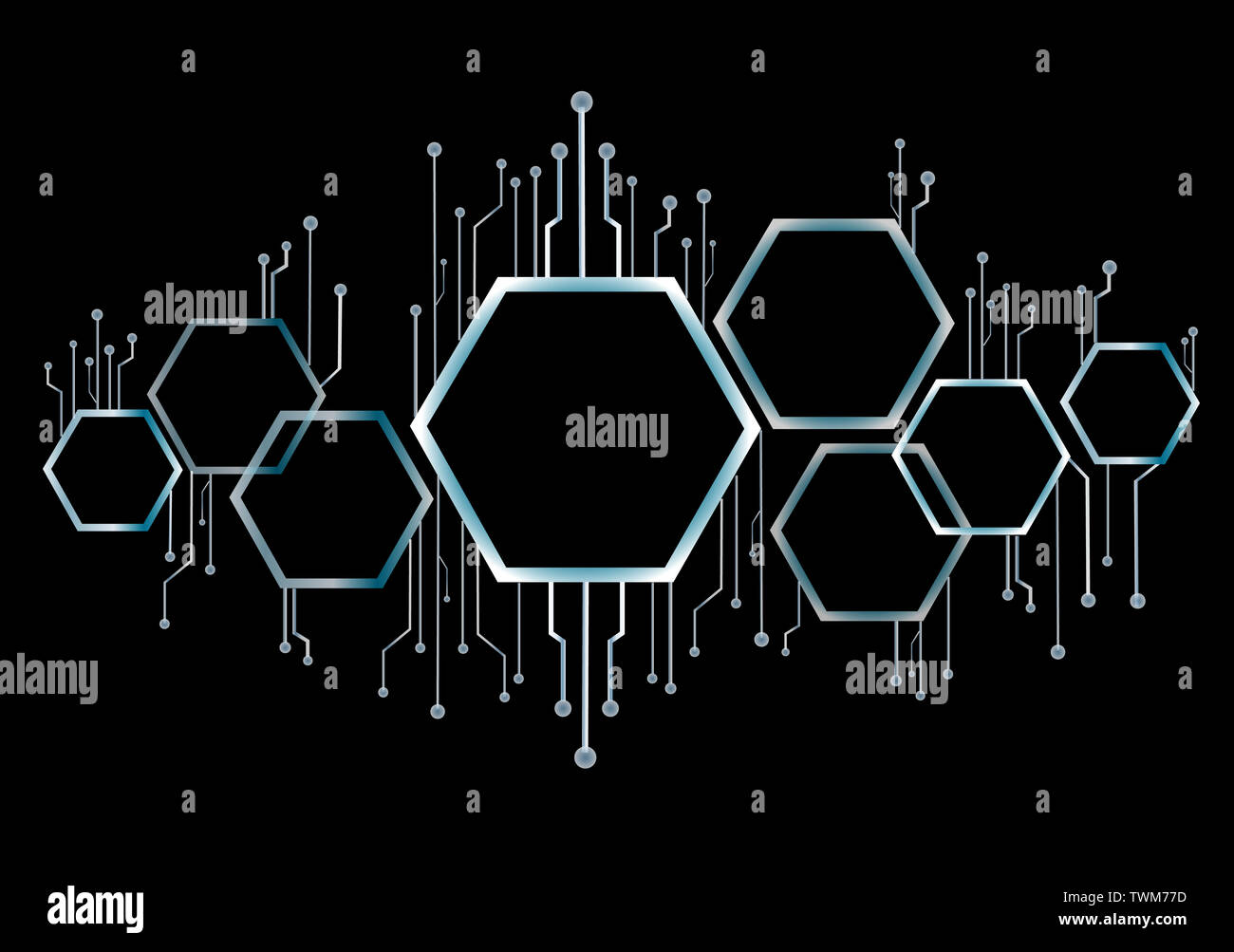 abstract bee hive , hexagon and technology line background Stock Photo ...