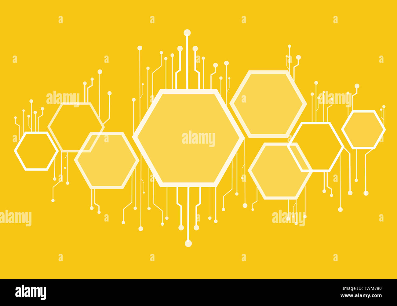 abstract bee hive , hexagon and technology line background Stock Photo ...