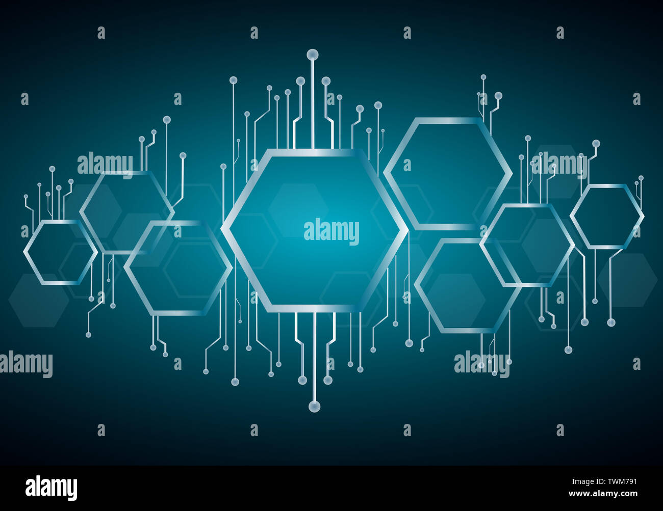 abstract bee hive , hexagon and technology line background Stock Photo ...