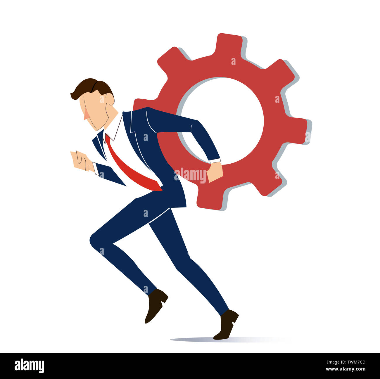 Gear businessman icon teamwork people hi-res stock photography and ...