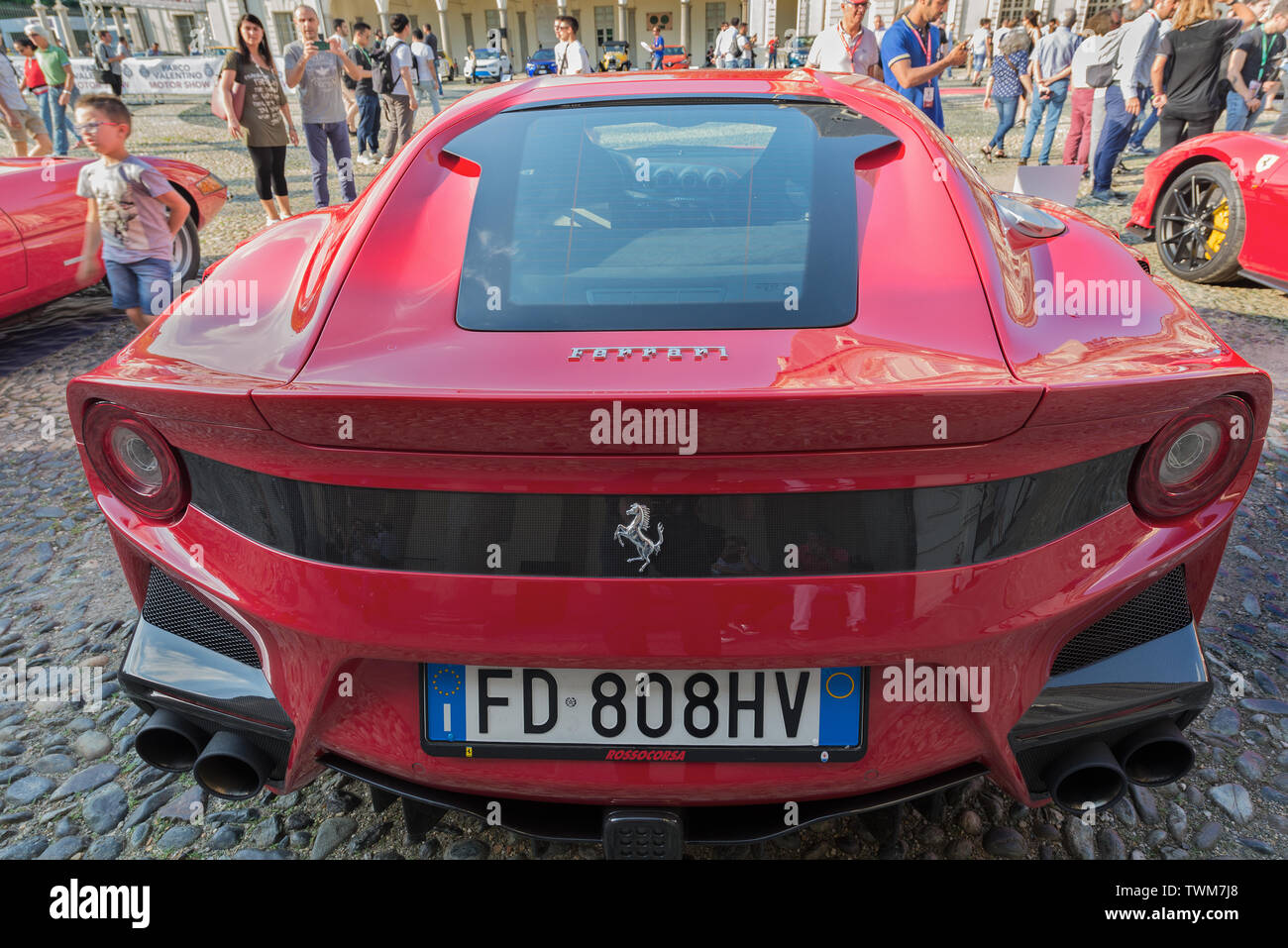 Ferrari supercar, Valentino castle, Turin motor show 2019 Stock Photo ...
