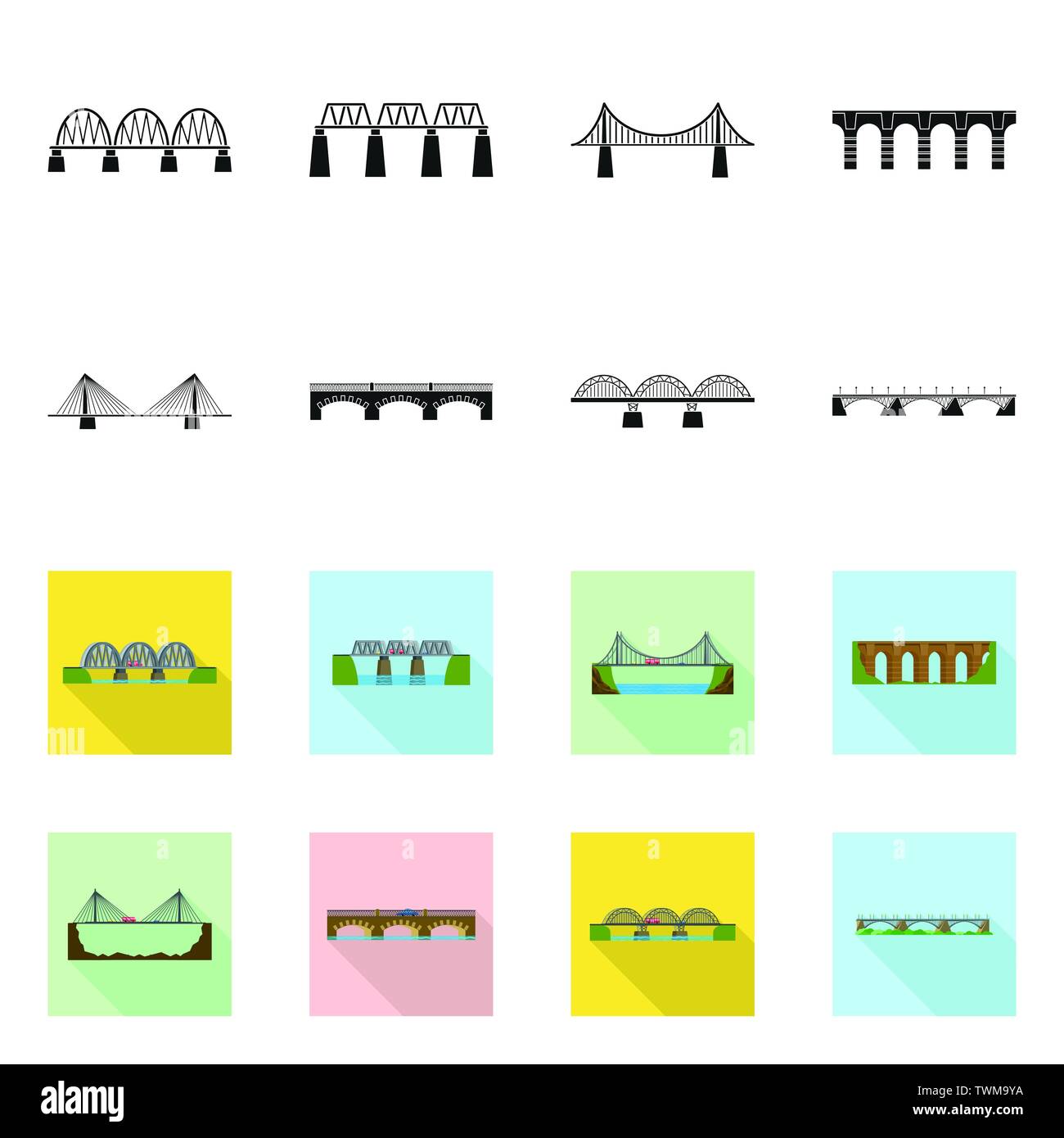 Vector illustration of connection and design icon. Collection of ...