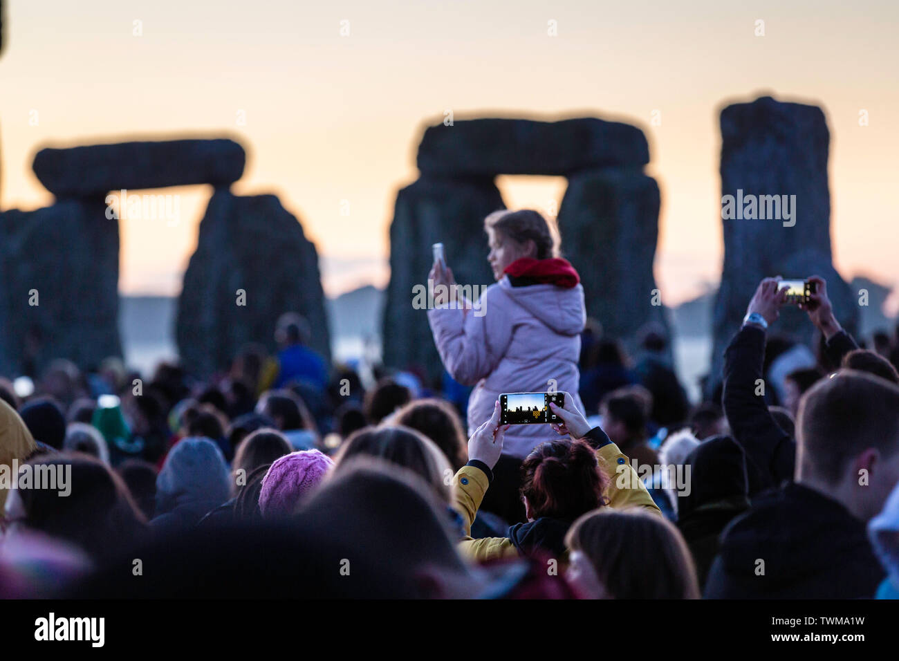 Summer Solstice 2019 at Stonehenge ancient monument. Picture date ...