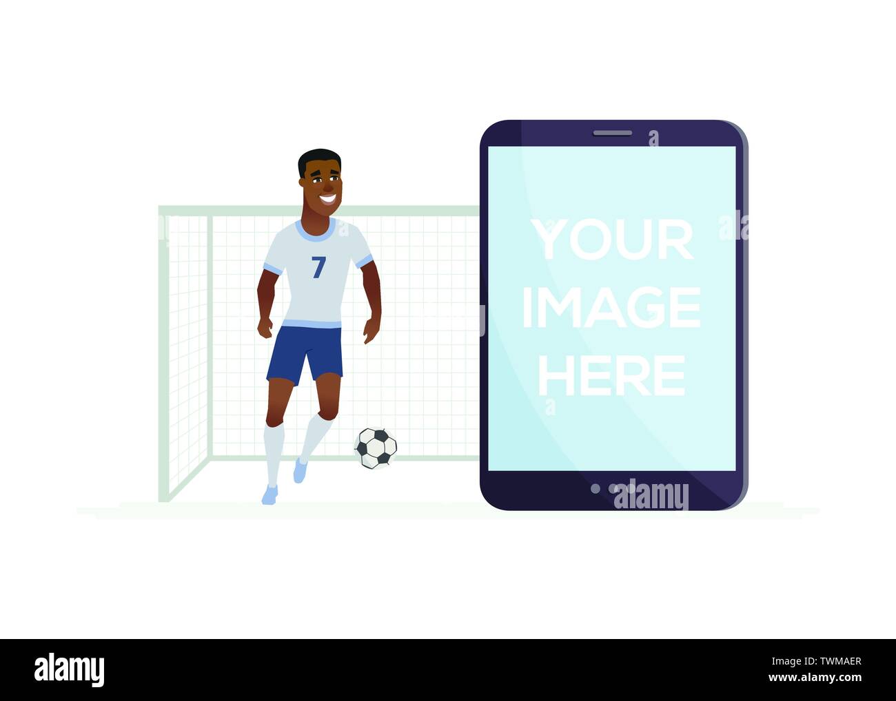 Football players - colorful cartoon people characters illustration ...