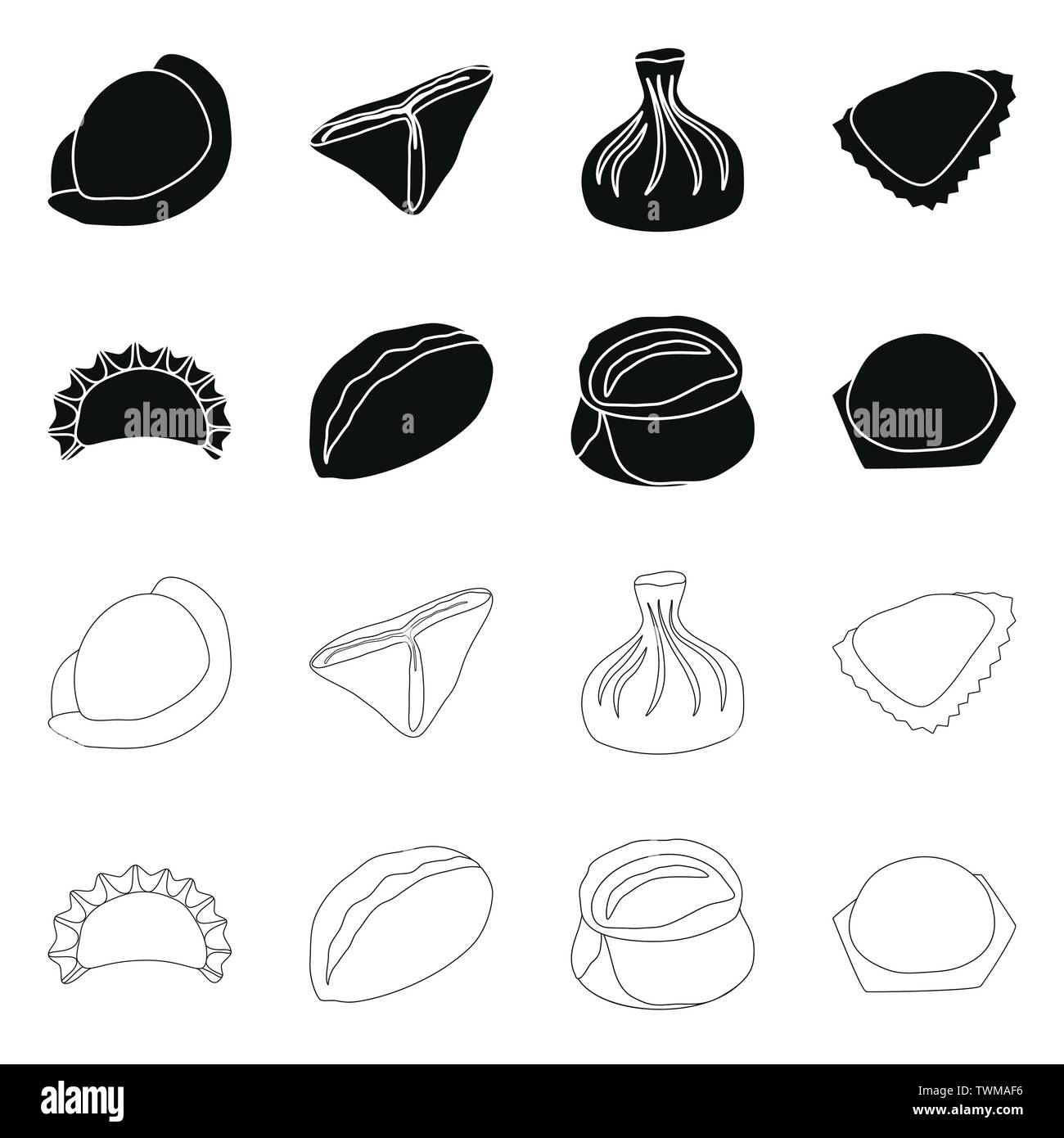 Vector design of products and cooking symbol. Set of products and ...