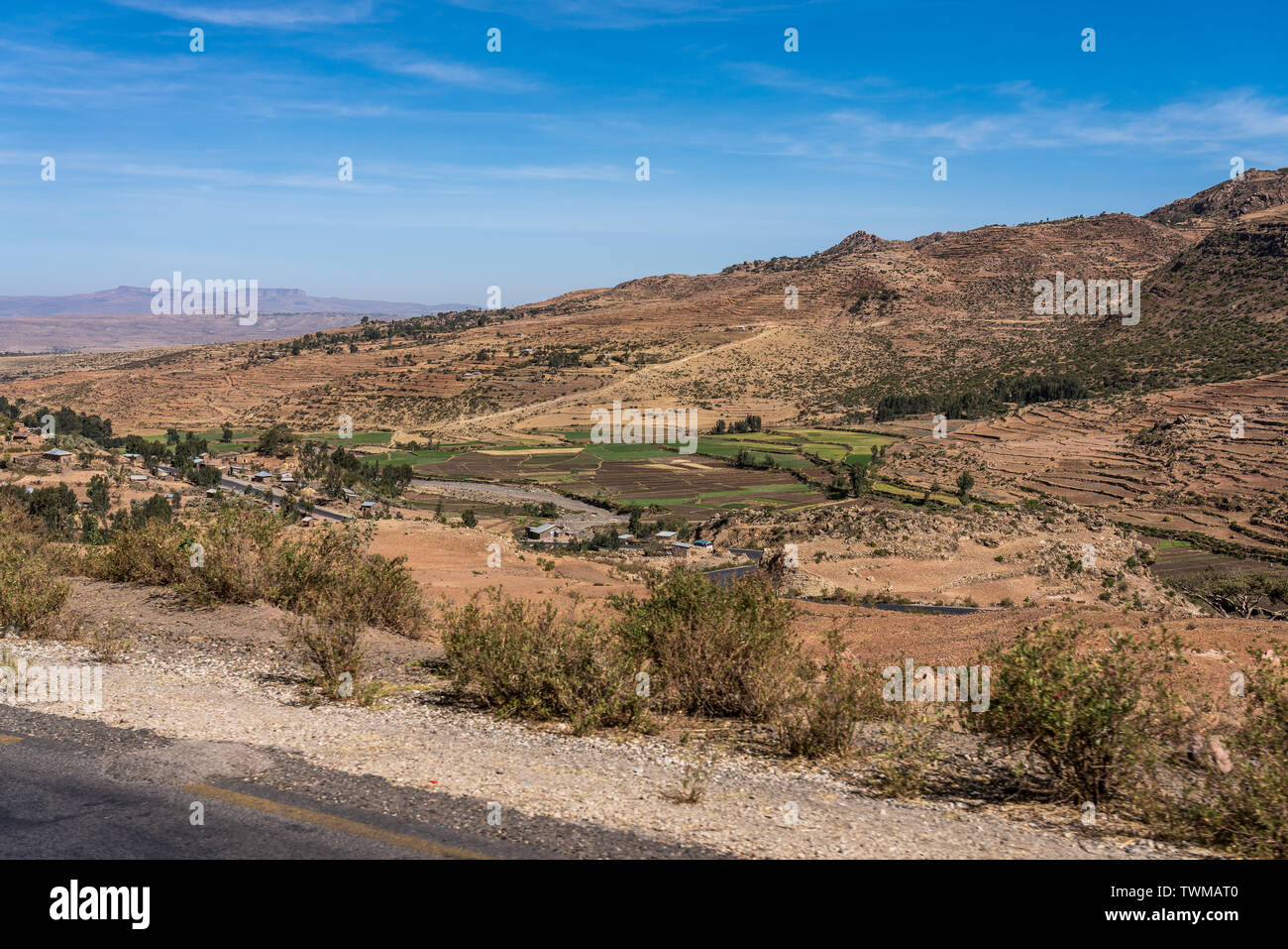 Landscape in Gheralta near Abraha Asbaha in Tigray, Northern Ethiopia ...