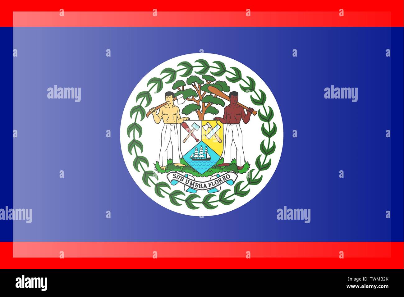 Flag of Belize. Accurate dimensions, element proportions and colors ...