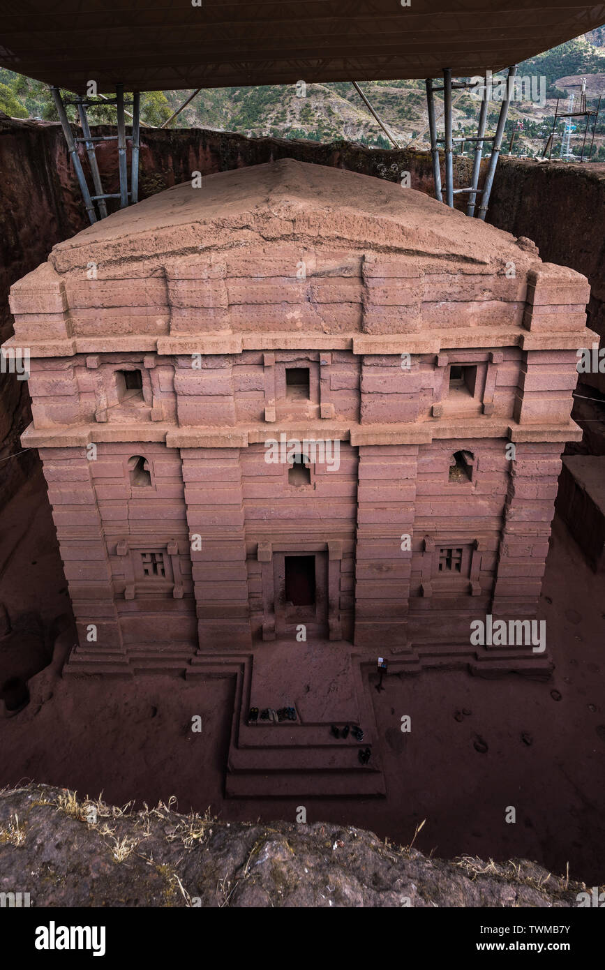 Bete Amanuel, monolitic church in Lalibela, Ethiopia Africa Stock Photo ...